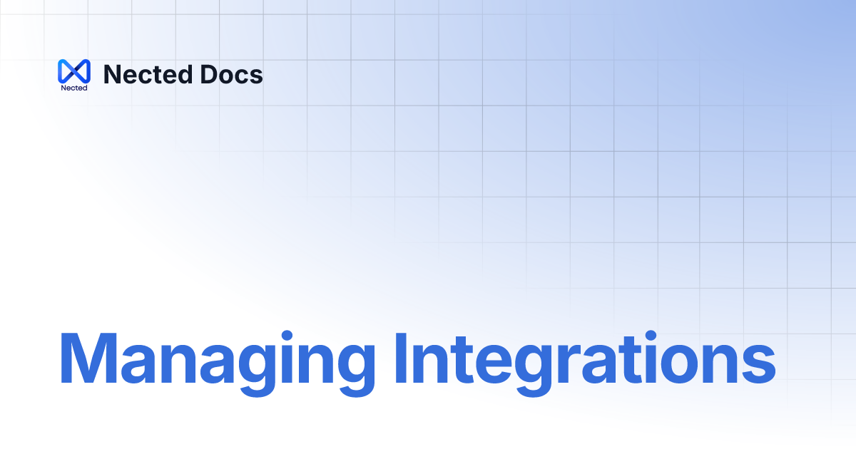 Managing Integrations | Nected Docs